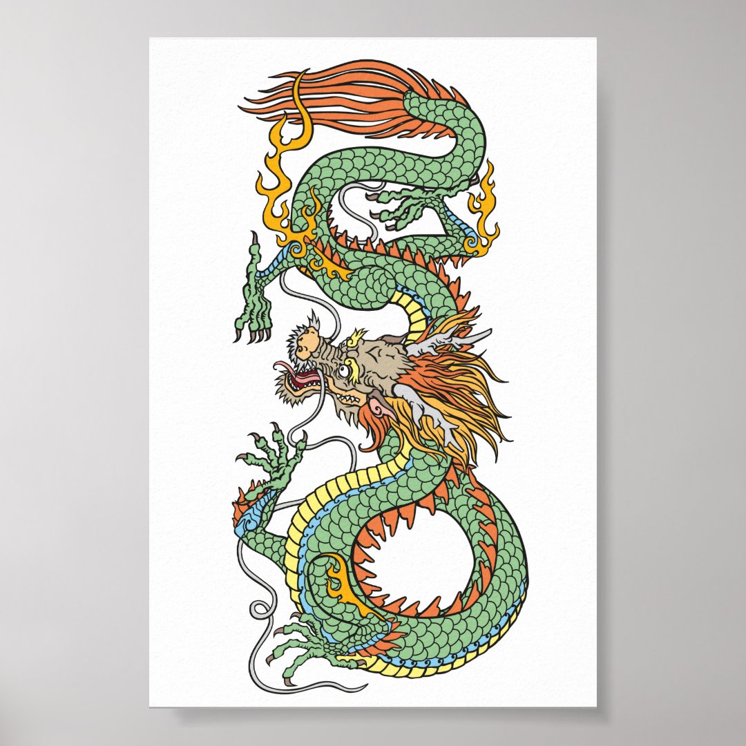 Traditional Chinese dragon Poster | Zazzle