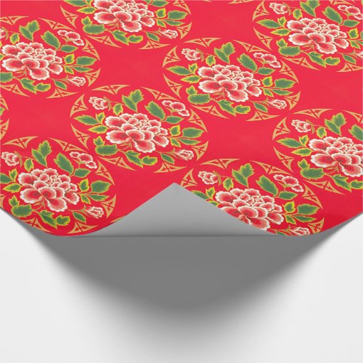 Traditional Chinese Embroidery Design Wrapping Paper | Zazzle