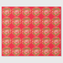 Traditional Chinese Embroidery Design Wrapping Paper | Zazzle