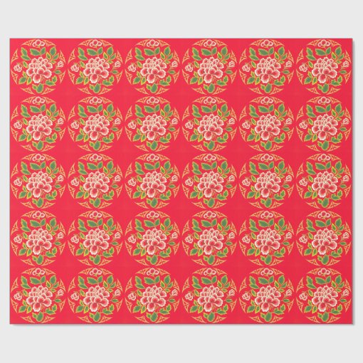 Traditional Chinese Embroidery Design Wrapping Paper | Zazzle