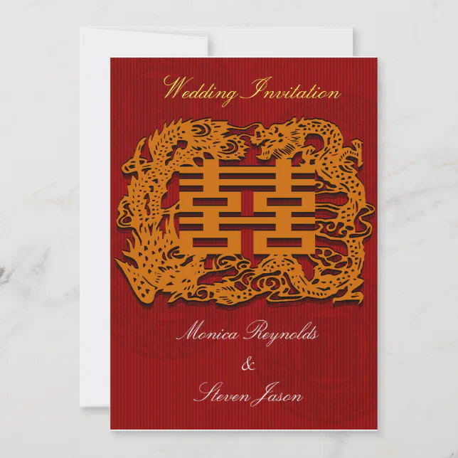 Traditional chinese wedding invitation card | Zazzle