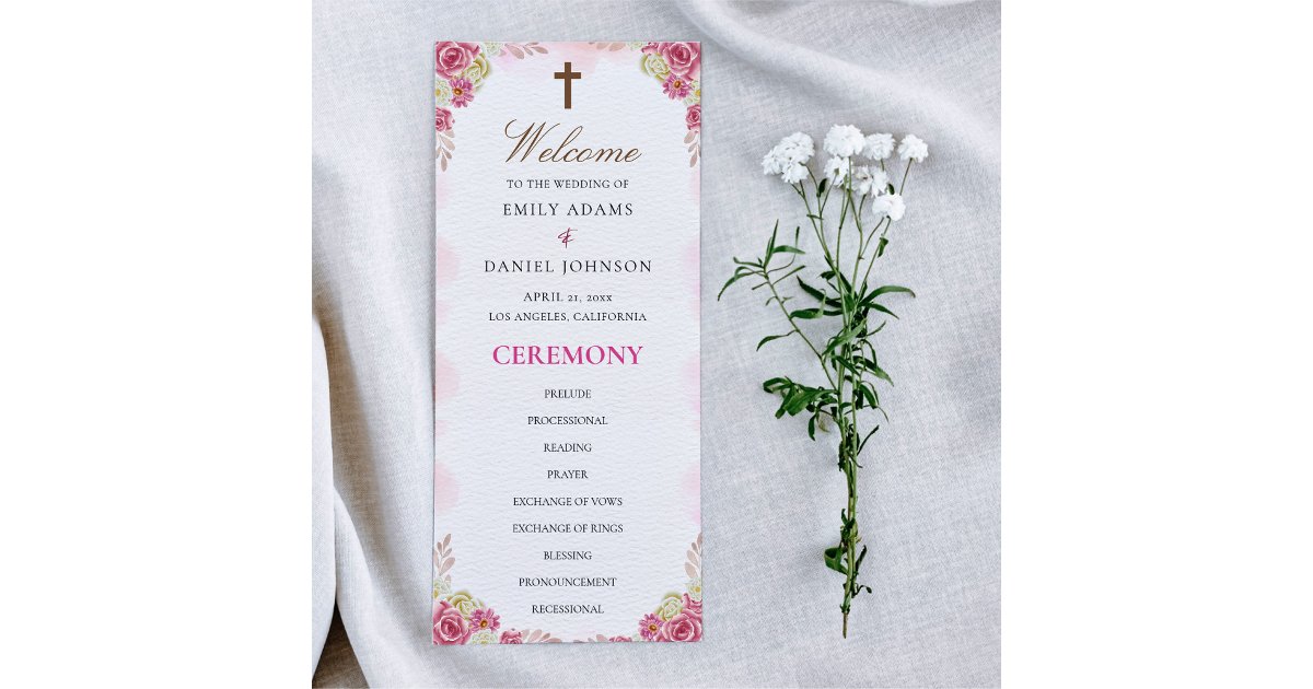 Traditional Christian Catholic Wedding Program | Zazzle