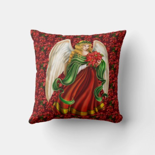 Traditional Christmas Angel Throw Pillow | Zazzle
