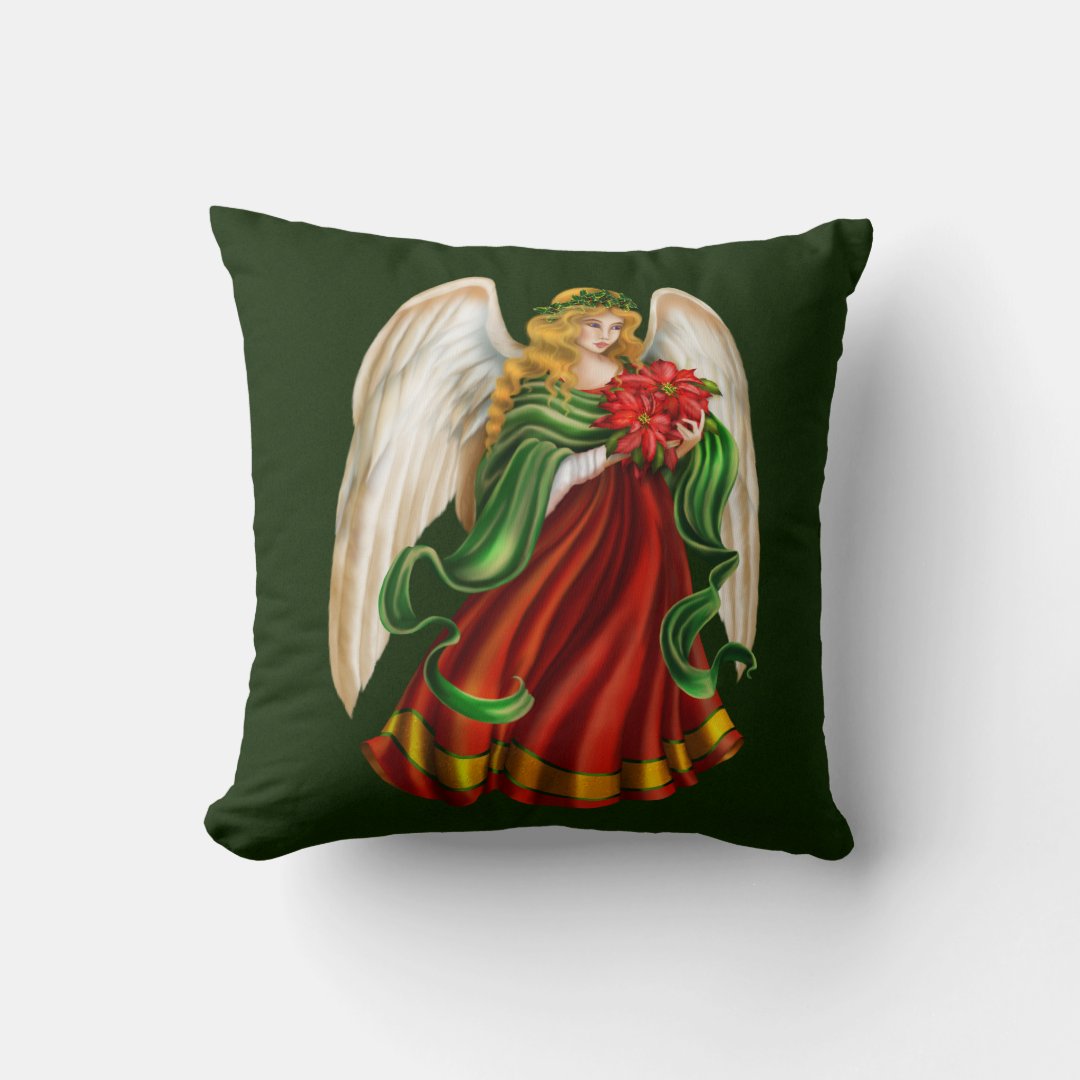 Traditional Christmas Angel Throw Pillow | Zazzle