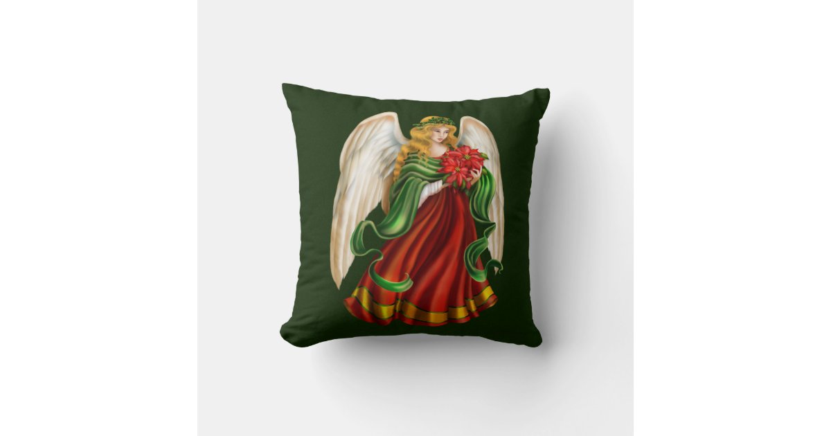 Traditional Christmas Angel Throw Pillow | Zazzle