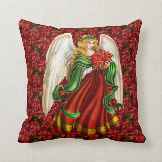 Traditional Christmas Angel Throw Pillow | Zazzle.com