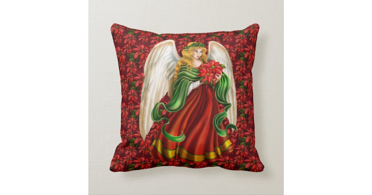 Traditional Christmas Angel Throw Pillow | Zazzle.com