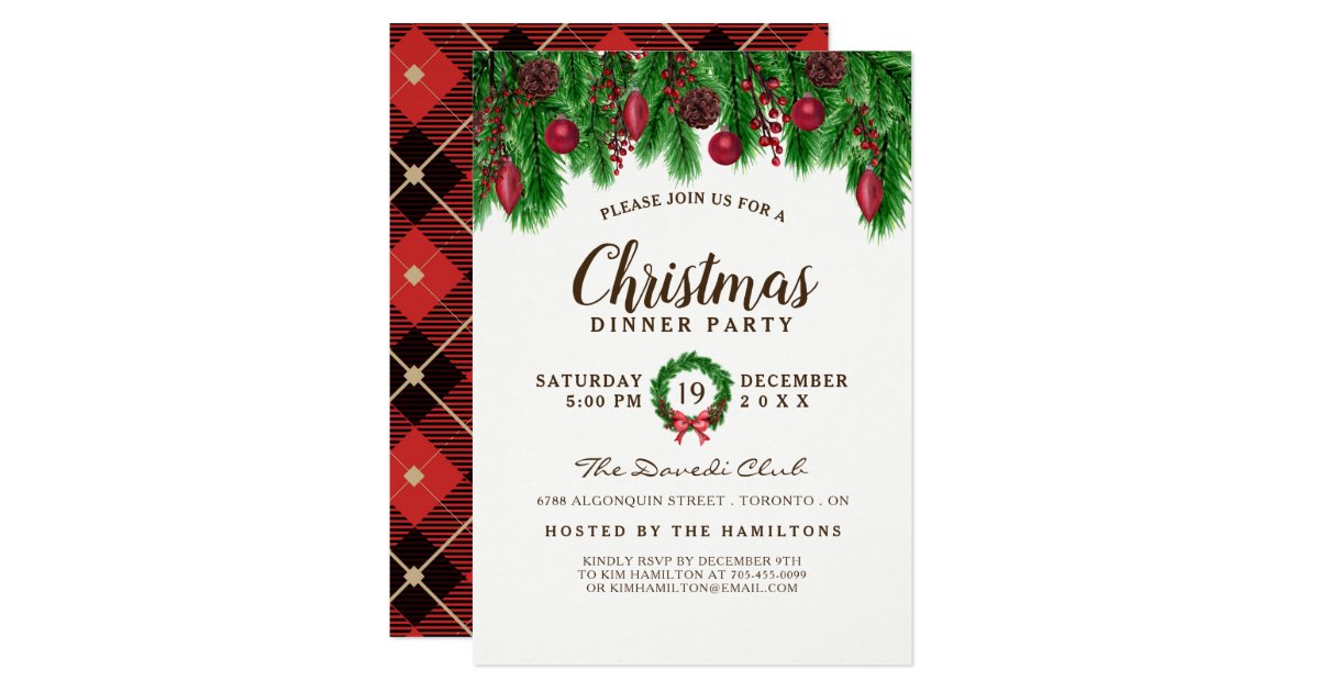 Traditional Christmas Party Invitation | Zazzle.com