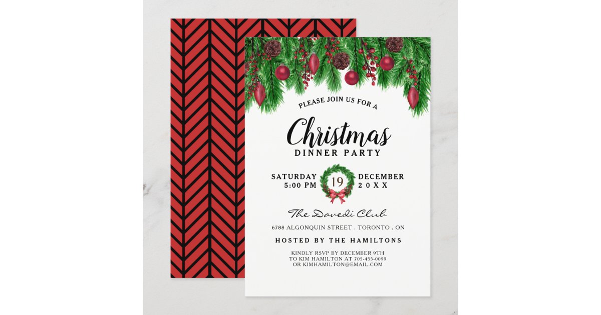 Traditional Christmas Party Invitation | Zazzle