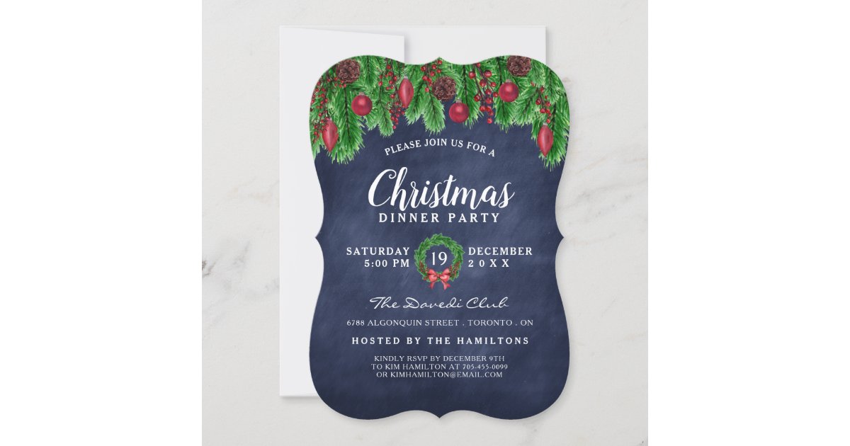 Traditional Christmas Party Invitation | Zazzle