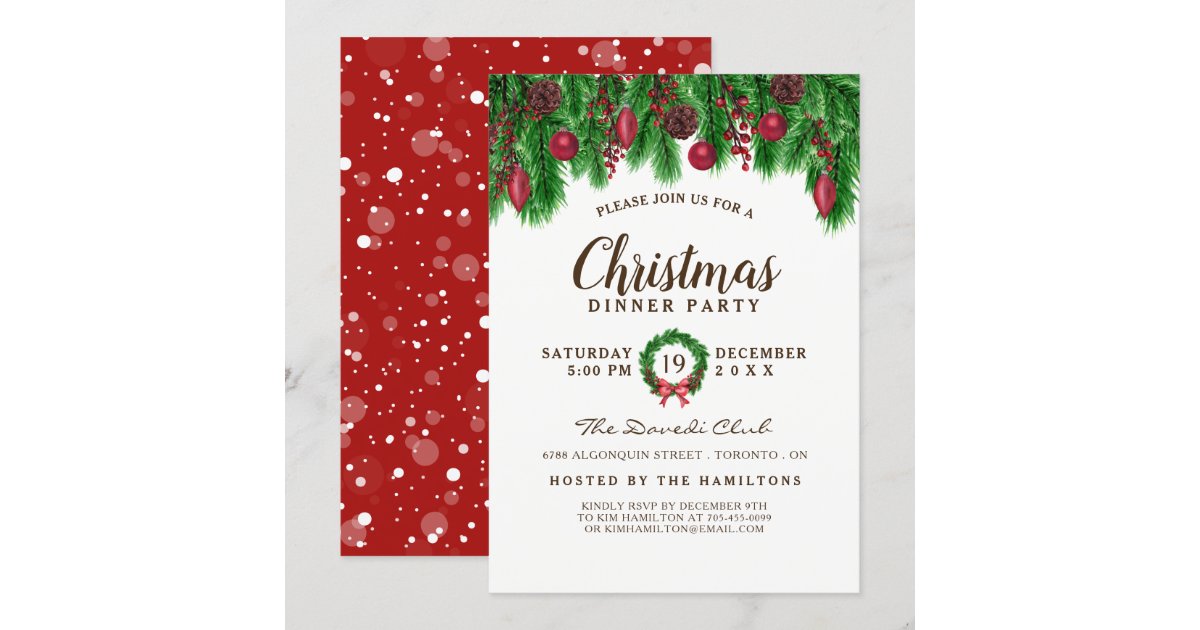 Traditional Christmas Party Invitation | Zazzle