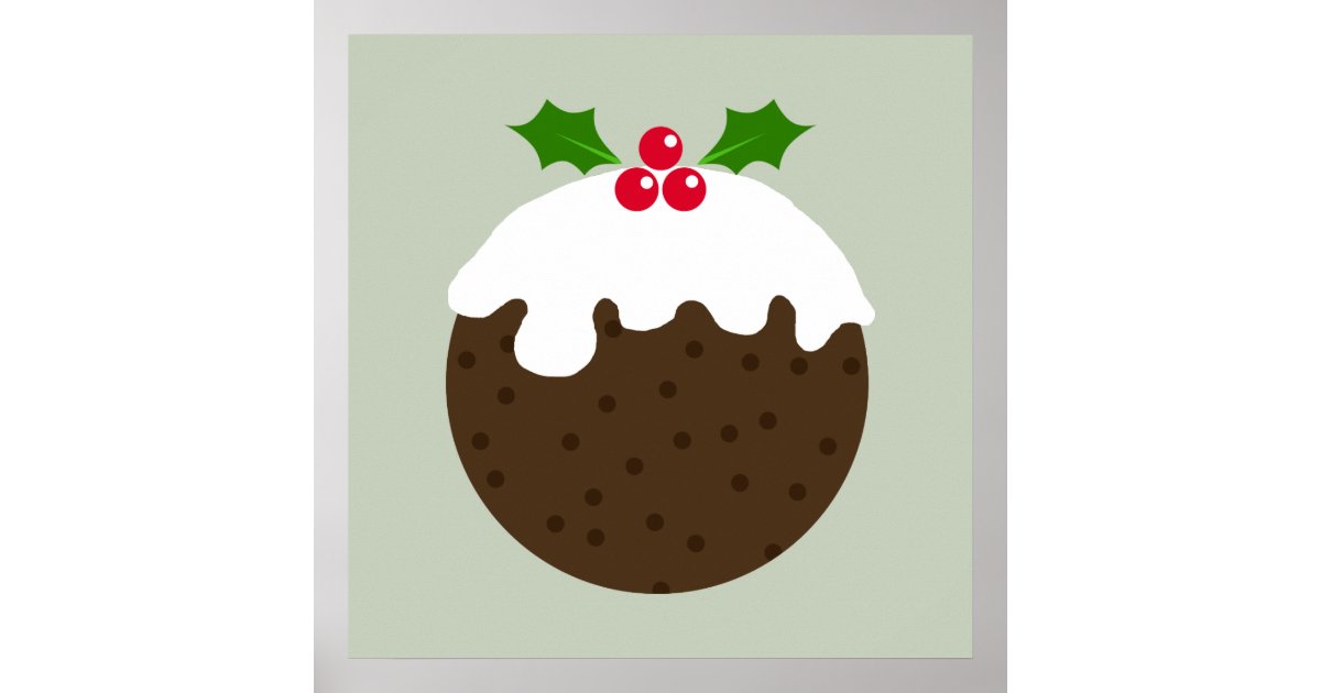 Traditional Christmas pudding poster | Zazzle
