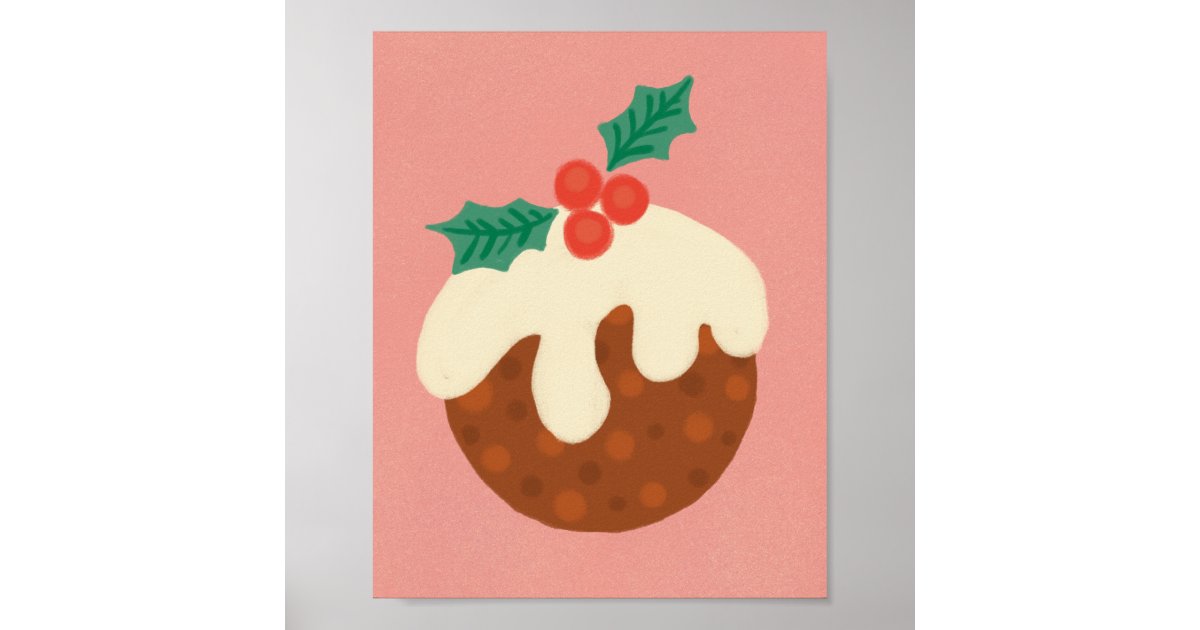 Traditional Christmas pudding poster | Zazzle