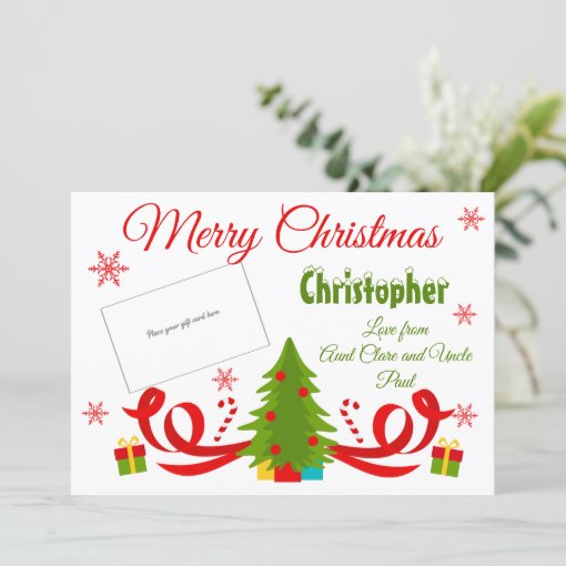 Traditional Christmas Tree Gift Card Holder | Zazzle