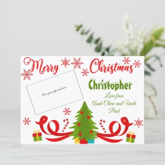 Traditional Christmas Tree Gift Card Holder | Zazzle