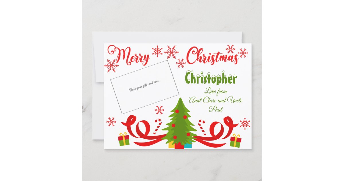 Traditional Christmas Tree Gift Card Holder | Zazzle