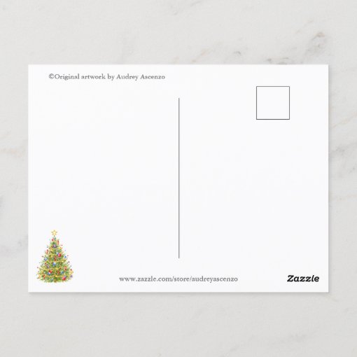 Traditional Christmas Tree Postcard | Zazzle