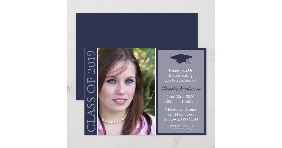 Traditional Class Of 2019 Graduation (Midnight) Invitation | Zazzle