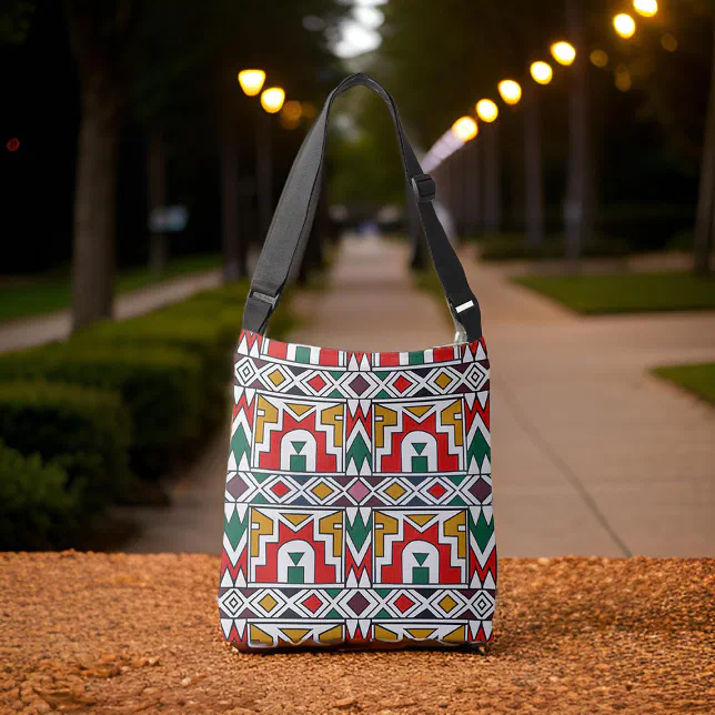 Traditional Colorful African Tribe Patterns City Crossbody Bag | Zazzle