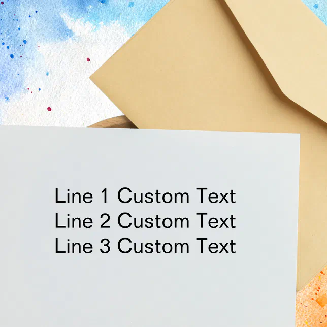 Traditional Custom Business 3 Lines of Serif Text Self-inking Stamp ...
