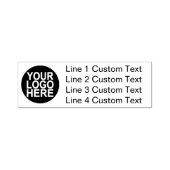 Traditional Custom Business 4 Lines With Logo Self-inking Stamp | Zazzle