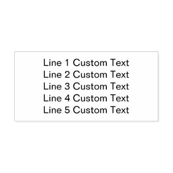 Traditional Custom Business 5 Lines Text Wood Rubber Stamp | Zazzle