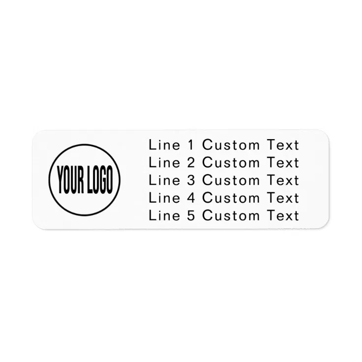 Traditional Custom Business 5 Lines With Logo Label | Zazzle