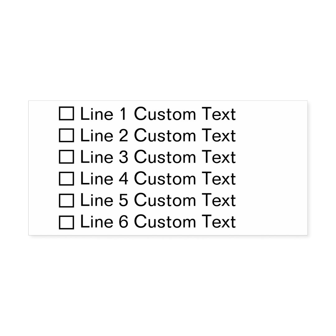 Traditional Custom Business 6 Lines Checkbox Self-inking Stamp | Zazzle