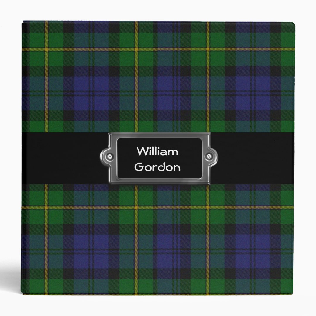 Traditional Custom Gordon Tartan Plaid Binder | Zazzle