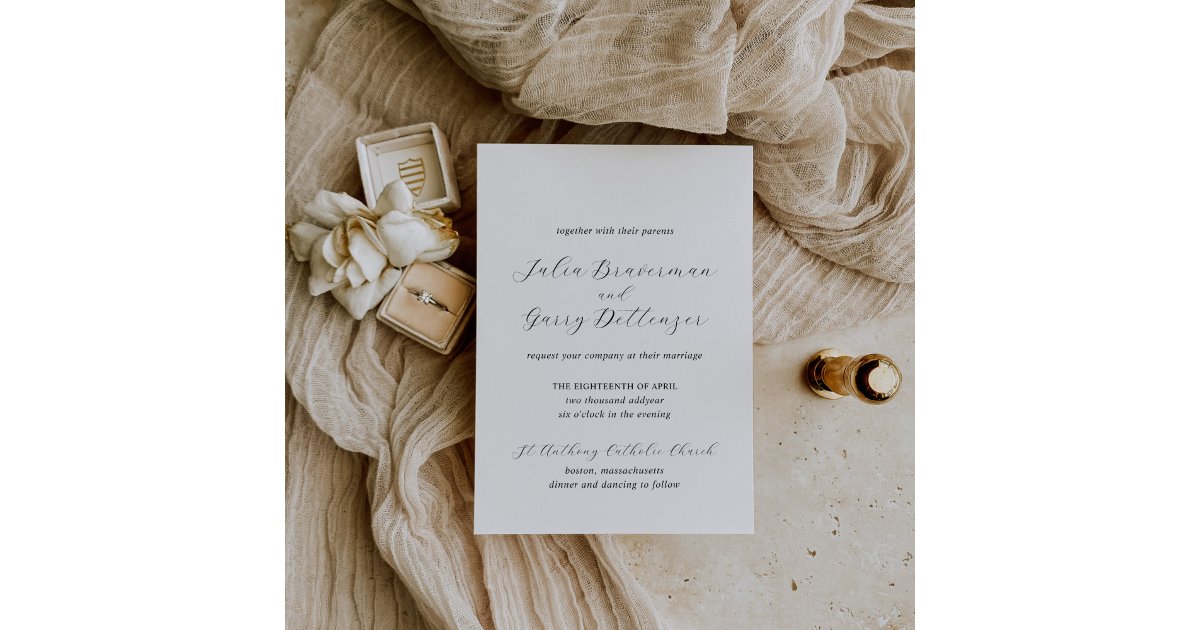 Traditional Elegant Wedding Invitation | Zazzle