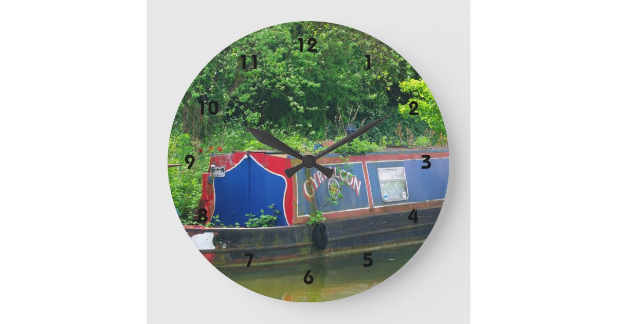 Traditional English Canal boat Large Clock | Zazzle