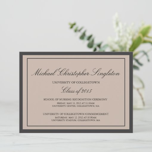 Traditional Formal University Graduation Events Announcement | Zazzle