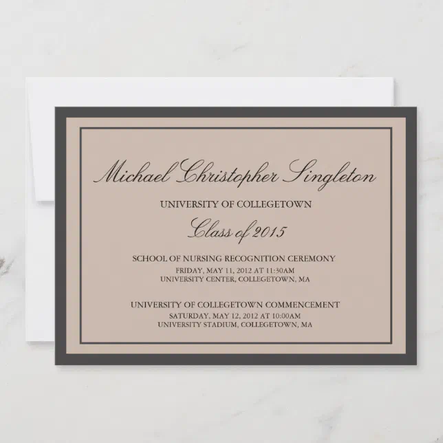 Traditional Formal University Graduation Events Announcement | Zazzle
