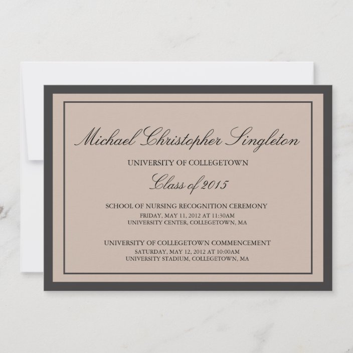 Traditional Formal University Graduation Events Announcement | Zazzle.com