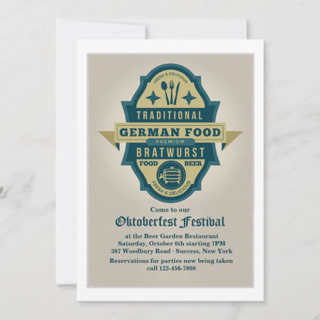Traditional German Food Invitation | Zazzle