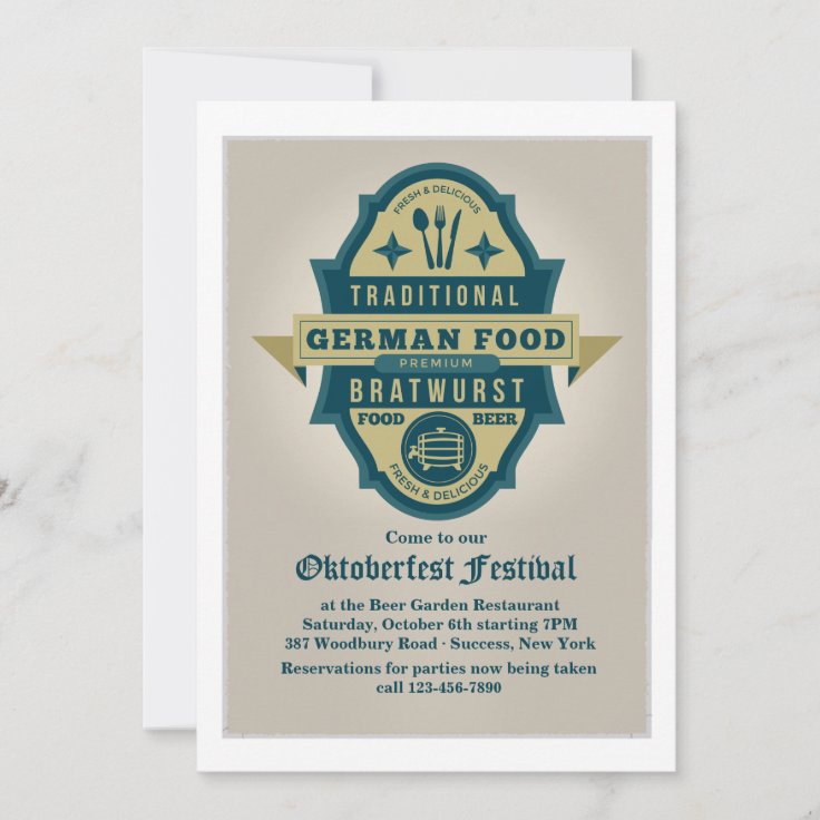 Traditional German Food Invitation | Zazzle