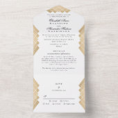 Traditional Gold Pyramid Geometric Gatsby Wedding All In One Invitation ...