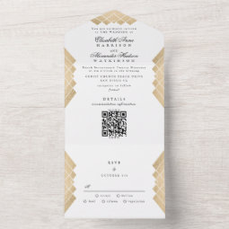 Traditional Gold Pyramid Geometric QR Code Wedding All In One ...
