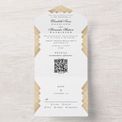 Traditional Gold Pyramid Geometric QR Code Wedding All In One ...