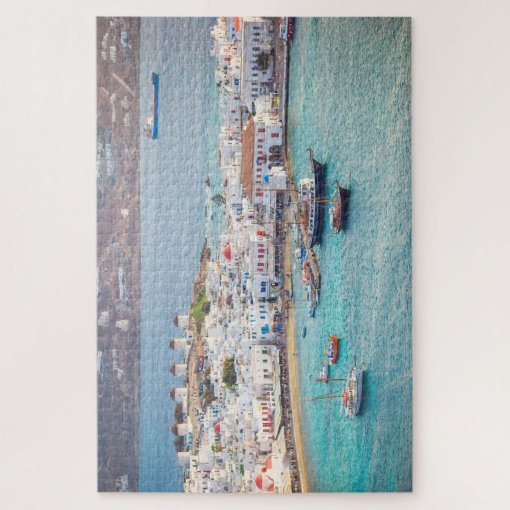 Traditional Greek Village Mykonos Island Greece Jigsaw Puzzle | Zazzle
