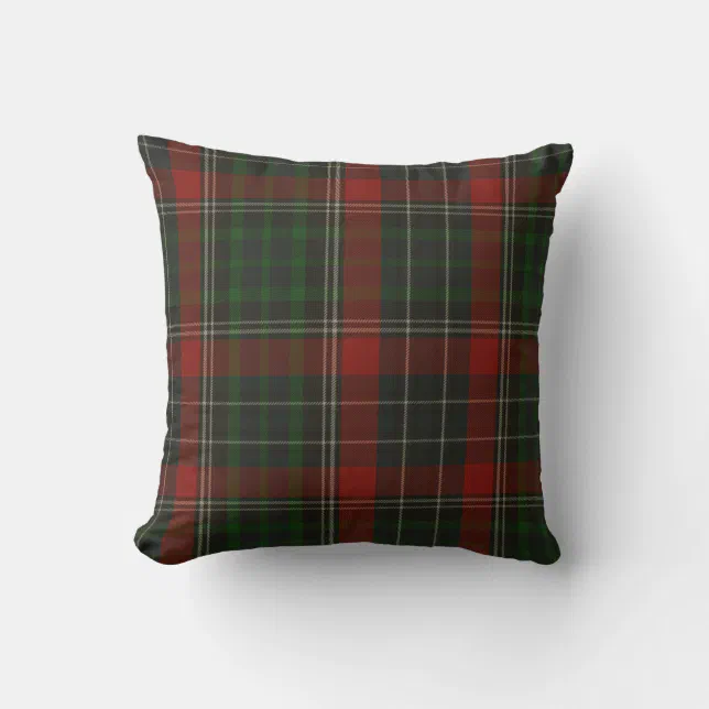 Traditional Green & Red Stuart Tartan Plaid Throw Pillow | Zazzle