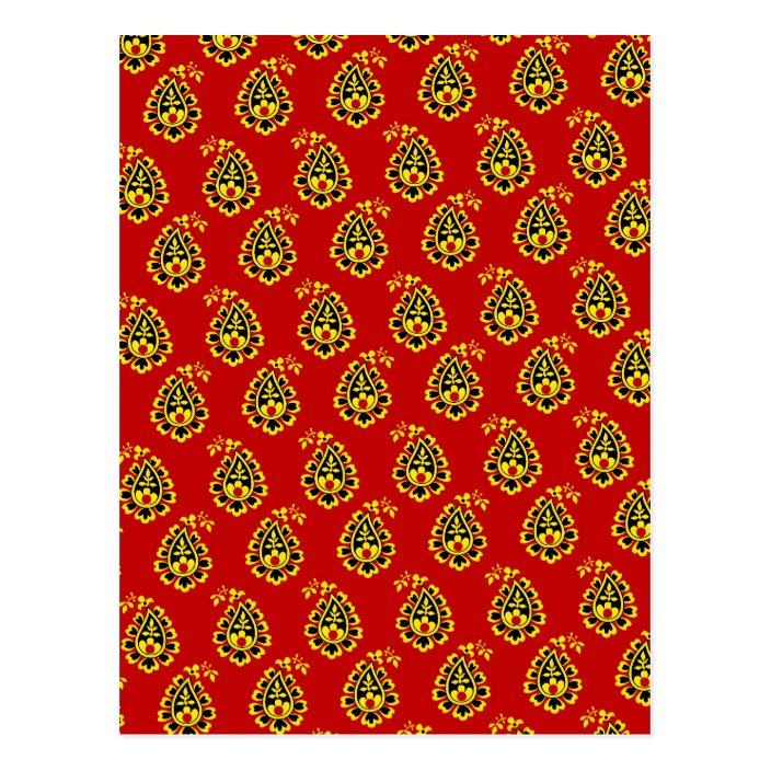 Traditional indian fabric design postcard | Zazzle.com