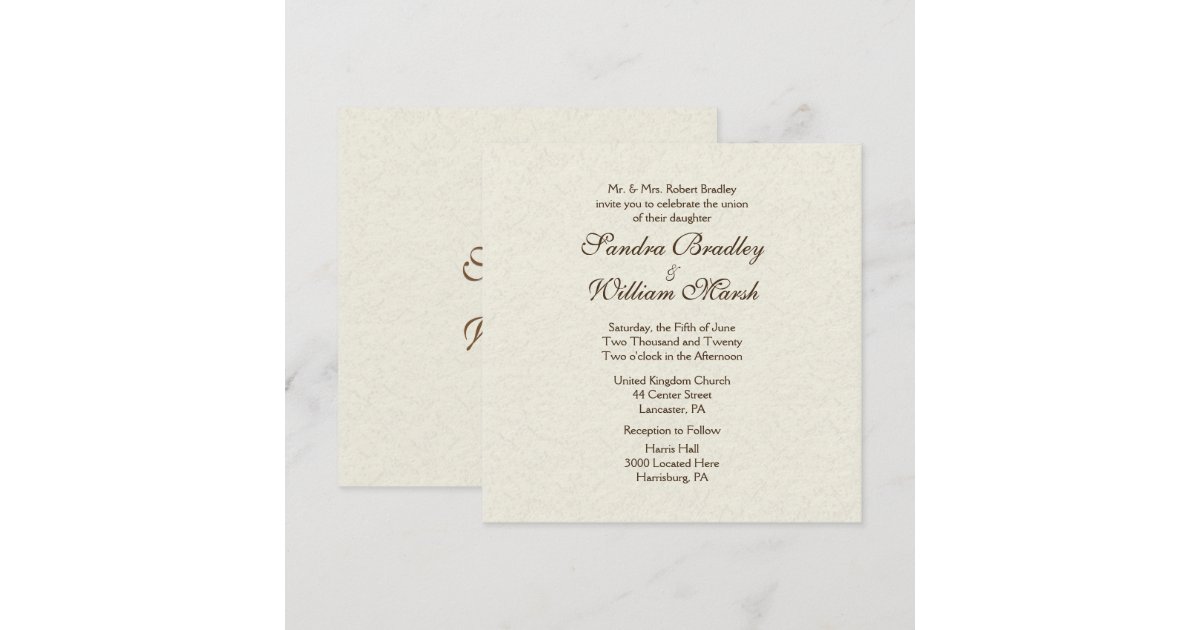 Traditional Ivory Wedding Invitation | Zazzle