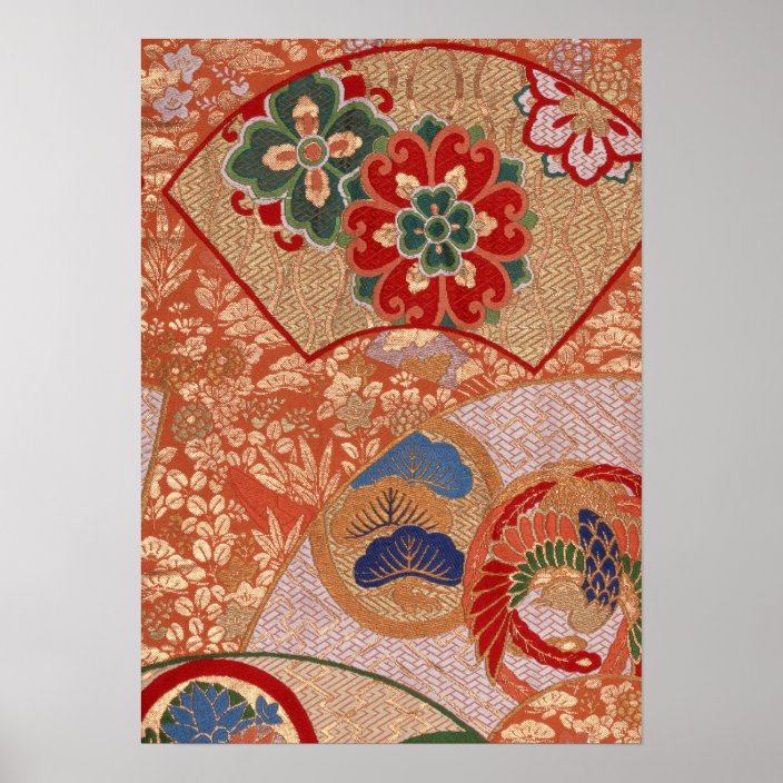 Traditional Japanese fabric design Poster | Zazzle.com