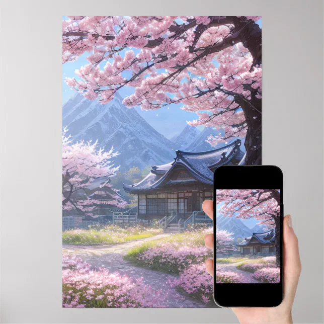 Traditional Japanese House in Countryside Poster | Zazzle
