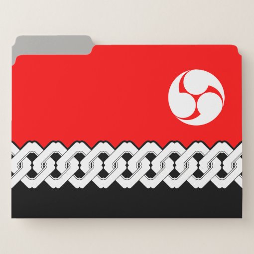 Traditional Japanese Patterns and Mitsudomoe Crest File Folder | Zazzle