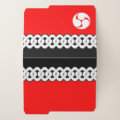 Traditional Japanese Patterns and Mitsudomoe Crest File Folder | Zazzle