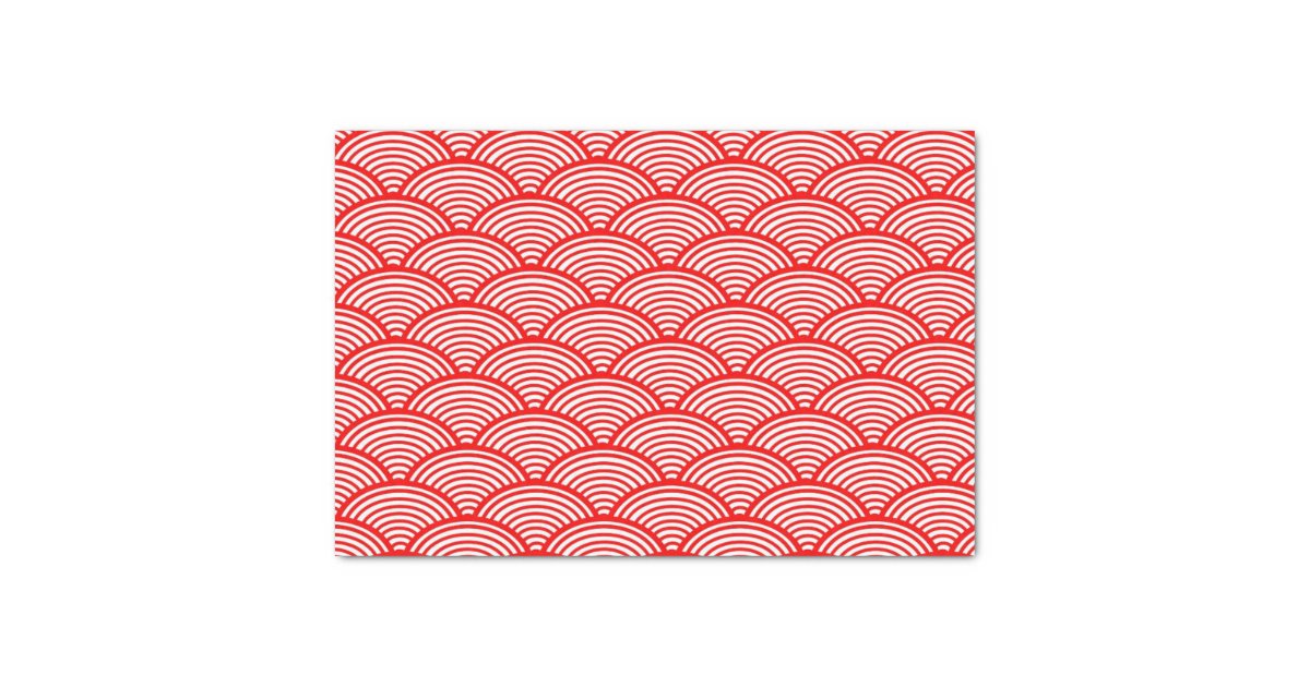 Traditional Japanese Red Nami Wave Pattern Tissue Paper | Zazzle