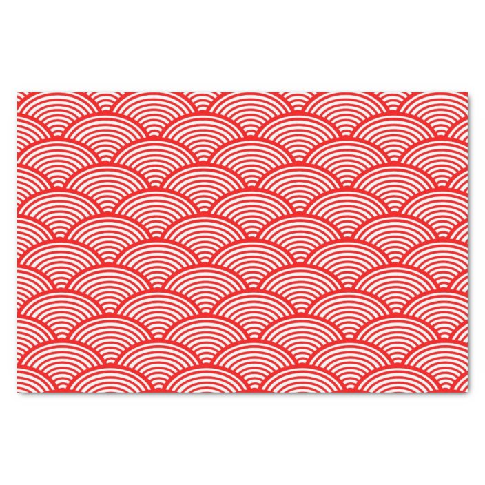 Traditional Japanese Red Nami Wave Pattern Tissue Paper | Zazzle.com