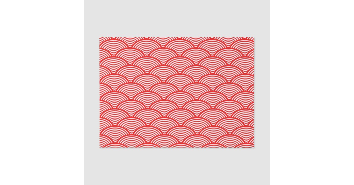 Traditional Japanese Red Nami Wave Pattern Tissue Paper | Zazzle